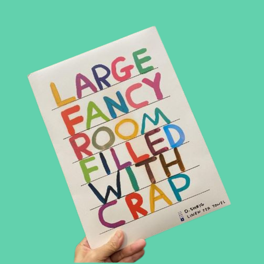 David Shrigley - Large Fancy Room Filled With Crap Tea towel – Brown ...